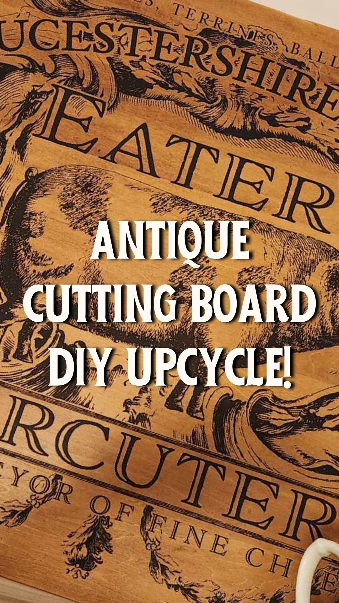 Antique Cutting Board DIY Upcycle Tutorial - Green Onion Vintage